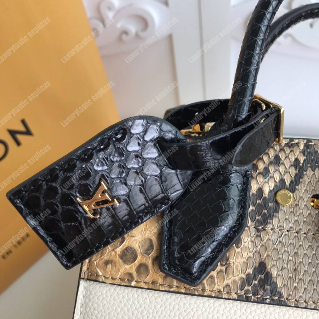 Louis Vuitton City Steamer Mini Python Roccia Snow - Bags Valley